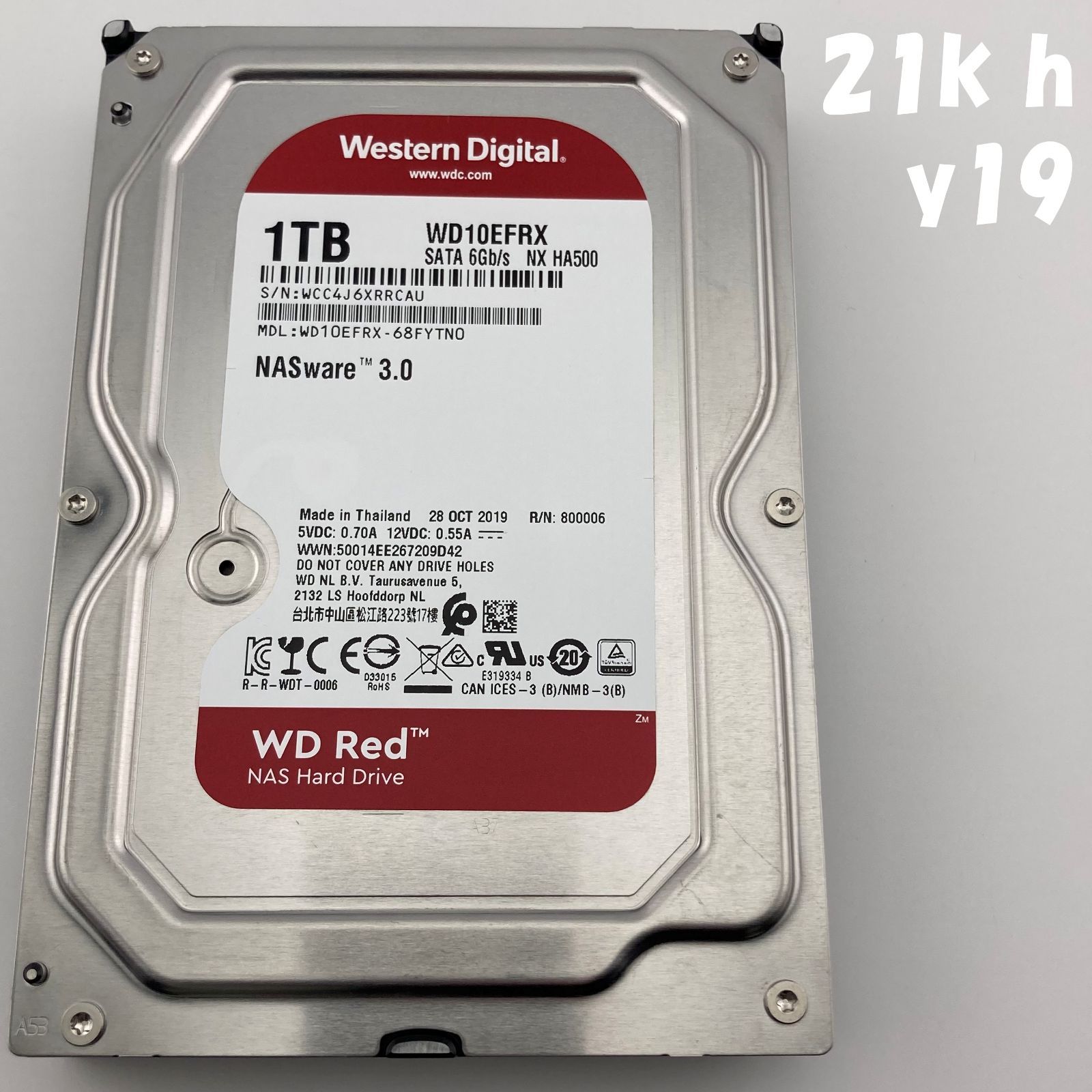 Western Digital Red 1TB 3.5" HDD SATA | 22k h / 19y |宅急便コンパクト|WD10EFRX ...