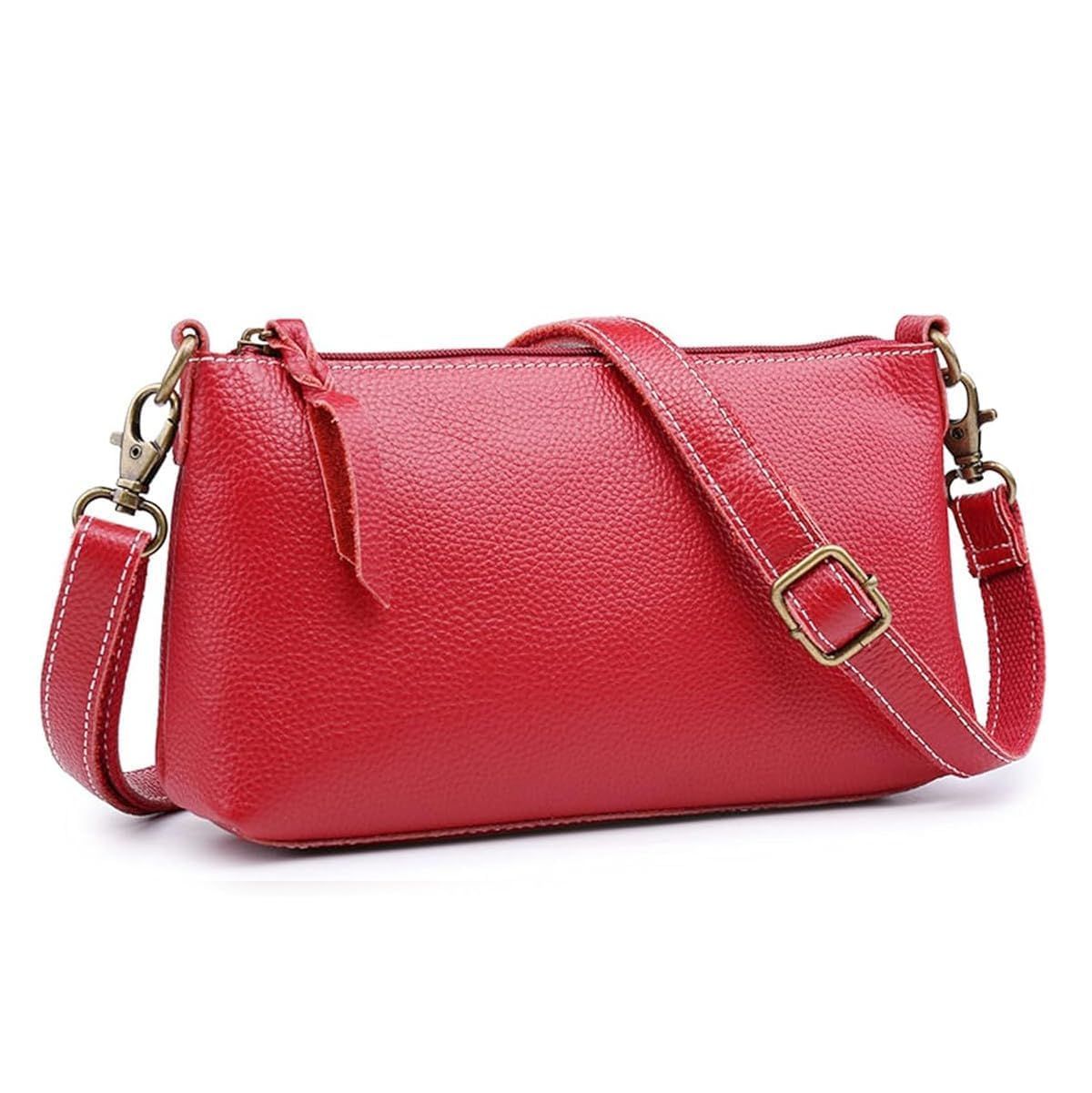 【数量限定】[HEALTIM] 本革バッグ レディースショルダーバッグ ポシェット2way 斜めがけ クラッチバッグ 軽い レザーバック ミニ おしゃれ 柔ら シンプル カジュアル 14色 ...