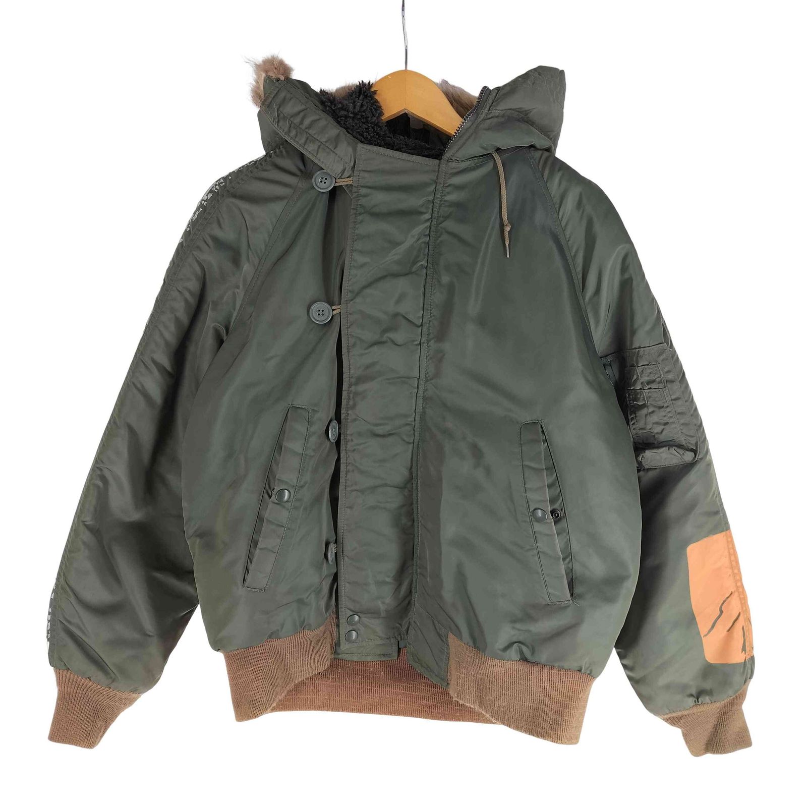 スピワック SPIEWAK ×GEEK OUT STORE SPECIAL SLEEVE N2-B JACKET 3 90s USA製 N-2Bフライトジャケット ヒートリアクティブプリント ...