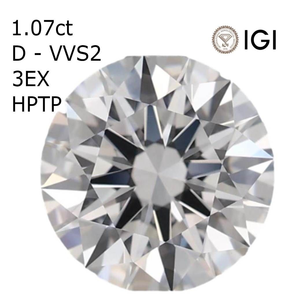 1.07ct D VVS2 3EX ラボグロウンダイヤモンド HPHT ラウンドカットルース IGI鑑定 ref.129 【榎本通商72612】 - メルカリ