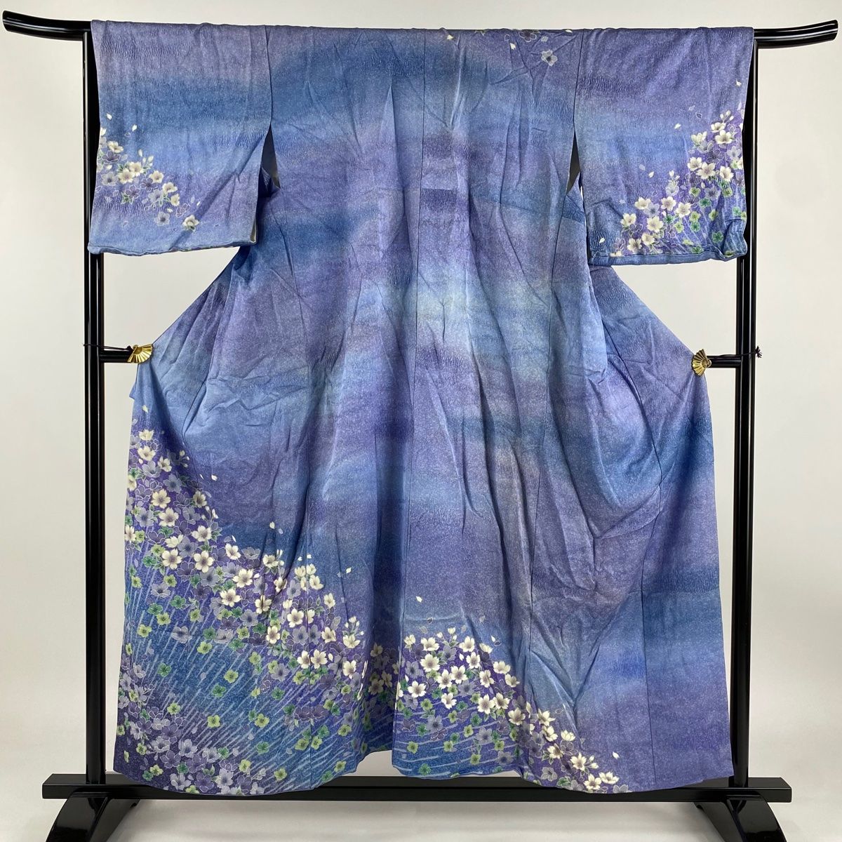 平和屋本店□極上 訪問着 作家物 天使 暈し染め 黒地 金彩 逸品