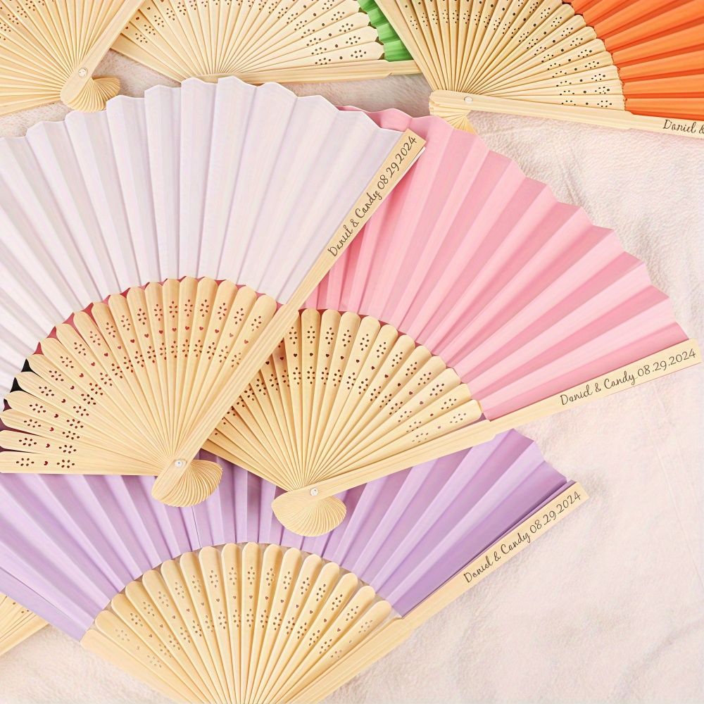 10pcs Personalized Custom Hand Fans, Wooden Wedding Fans, Wedding Party ...