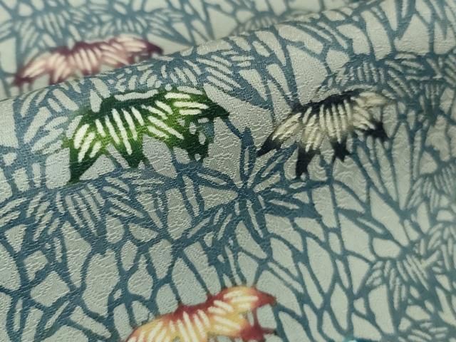 平和屋着物○訪問着 友禅 作家物 枝花文 暈し染め ロング丈 正絹 逸品