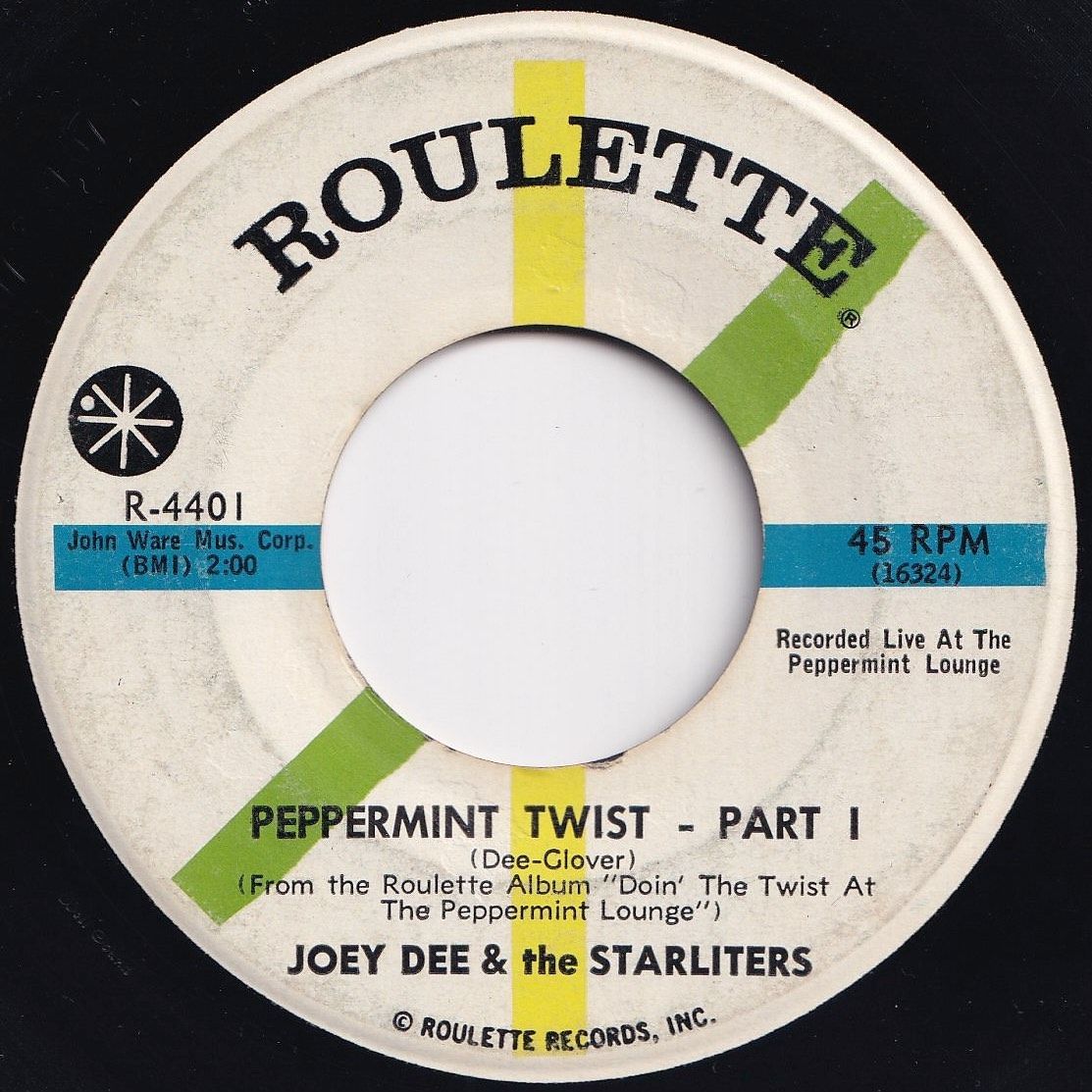 Joey Dee & The Starliters Peppermint Twist (Part 1) / (Part 2) Roulette ...