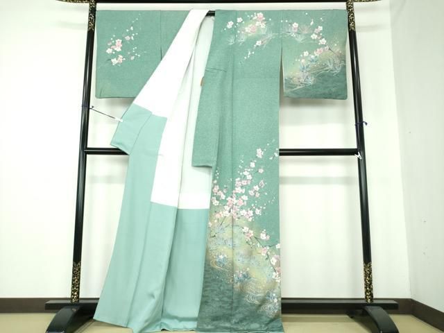 平和屋着物●訪問着　枝垂れ桜　流水花文　暈し染め　金彩　正絹　逸品　DAAS3451ps 平和屋着物○訪問着 枝垂れ桜 流水花文 暈し染め 金彩 正絹 逸品