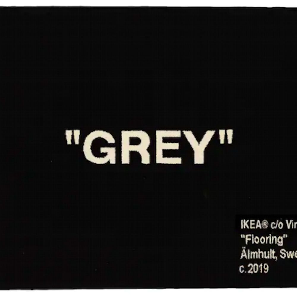 IKEA (イケア) ×Virgil Abloh GREY Rug×バージルアブロー オフホワイトデザイナー グレイ 限定品 平織り ラグ ...