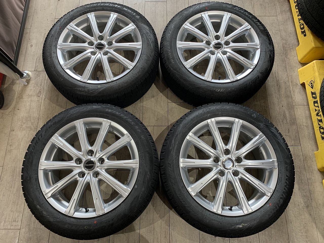 【2505031】スタッドレス BALMINUM 17インチ 7J +38 PCD114.3 5H + NANKANG WS-1 195/60R17 2021年 7mm 6.5mm(1本 ...