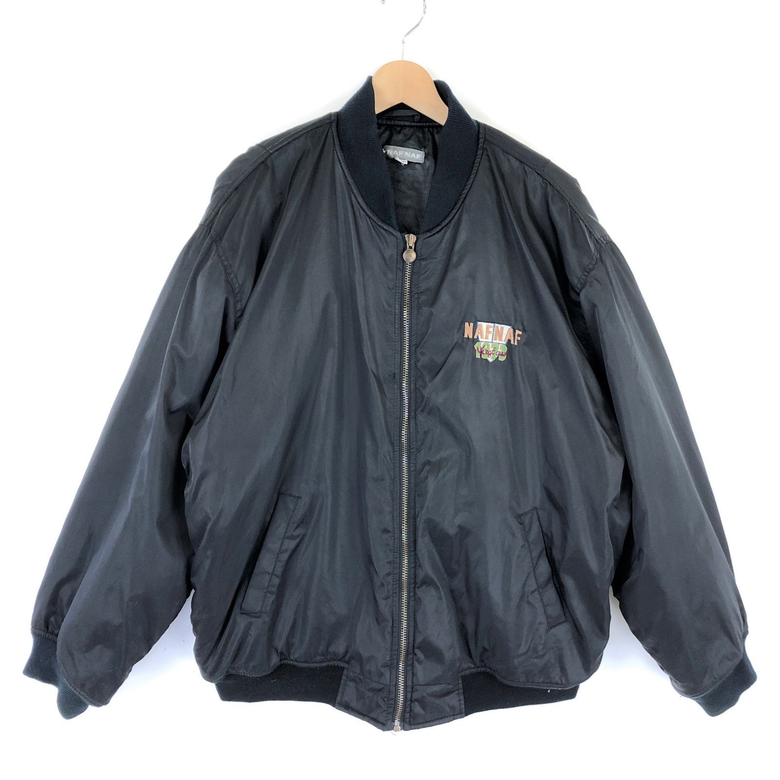 【古着】NAFNAF 中綿ブルゾン MA-1 90年代 ブラック系 メンズXL - メルカリ