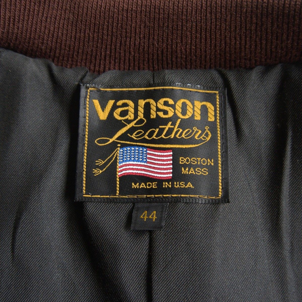 【美品/ビッグサイズ】 VANSON 【TJV オールレザー スタジャン】44 ブラウン ジャケット ワッペン USA製 バンソン 25100396 - メルカリ