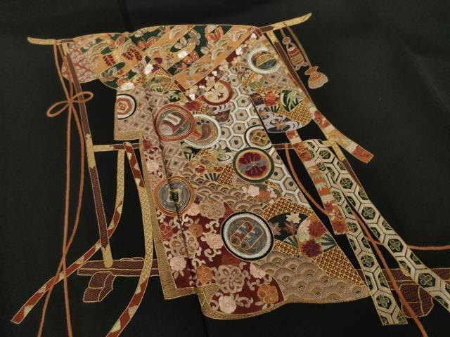 平和屋着物○中国三大刺繍 汕頭刺繍 スワトウ刺繍 総刺繍 本場大島紬