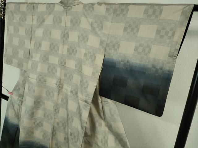 平和屋本店□極上 都喜ヱ門 本場大島紬 訪問着 7マルキ 古都の市松 藤