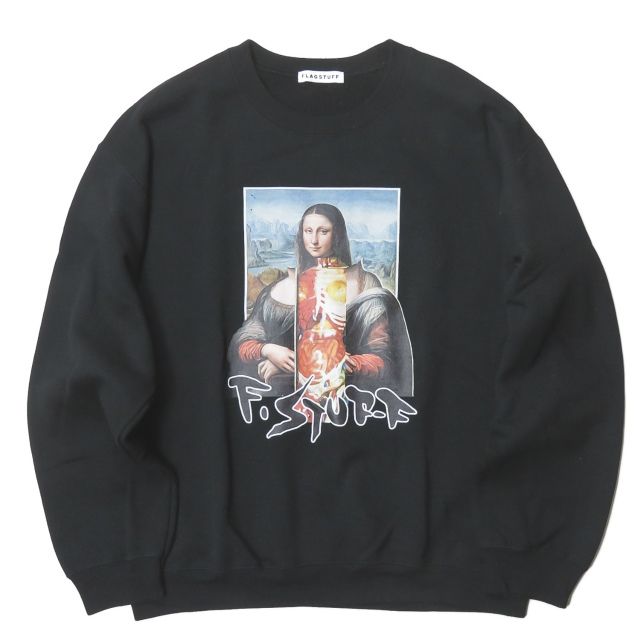 F-LAGSTUF-F FLAGSTUFF フラグスタッフ 19SS Mona Lisa SWEAT モナリザスウェット 19SS-FS-43 M ブラック トレーナー プルオーバー トップス ...