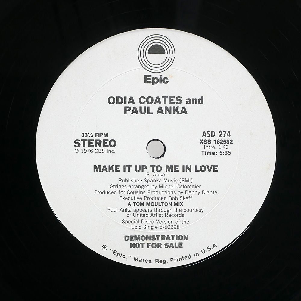 見本盤 US盤 ODIA COATES/MAKE IT UP TO ME IN LOVE/EPIC ASD274 12 - メルカリ