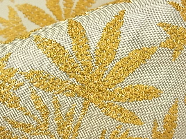 平和屋本店■極上　洛風林　工芸帯地　九寸名古屋帯　枝花文　金糸　逸品　CYAA0441s4 平和屋本店□極上 洛風林 工芸帯地 九寸名古屋帯 枝花文 金糸 逸品