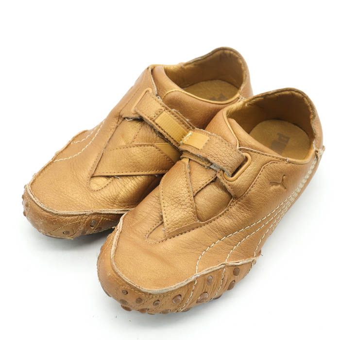 プーマ スニーカー AMOKO レザー ビンテージ ローカット スリッポン シューズ 靴 レディース 24cmサイズ ゴールド PUMA ...