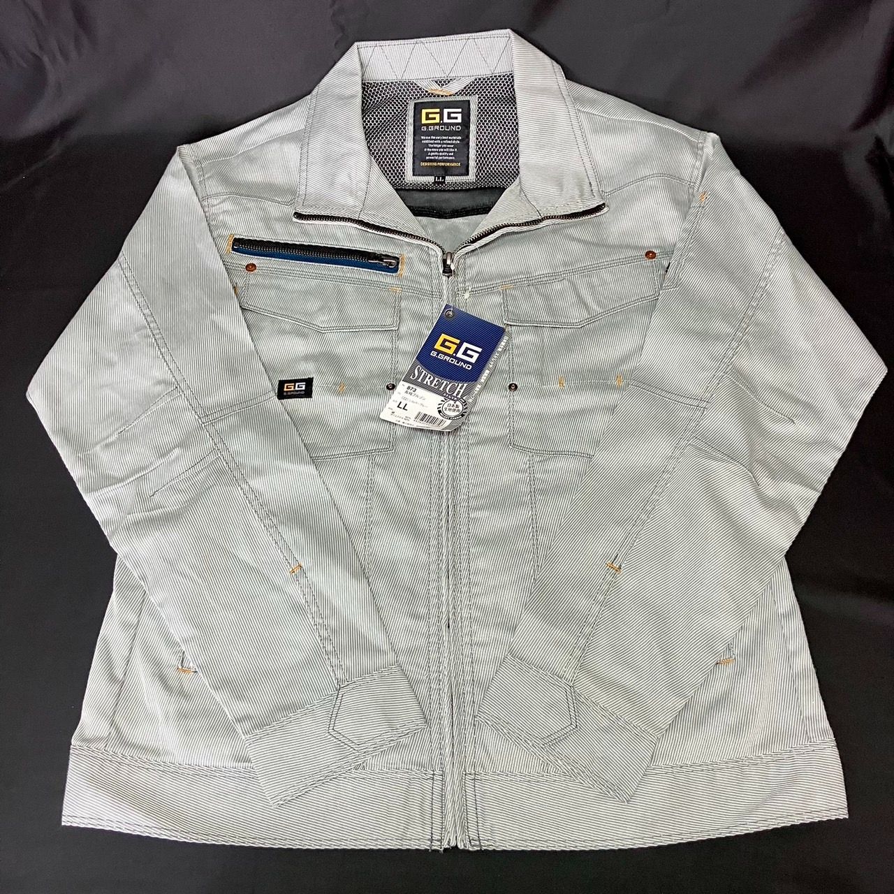 M0616H 新品🌟 薄手生地 作業服 G.GROUND LLサイズ 長袖 ワークブルゾン シルバーグレー No.873 - にっこりうさぎさん - メルカリ