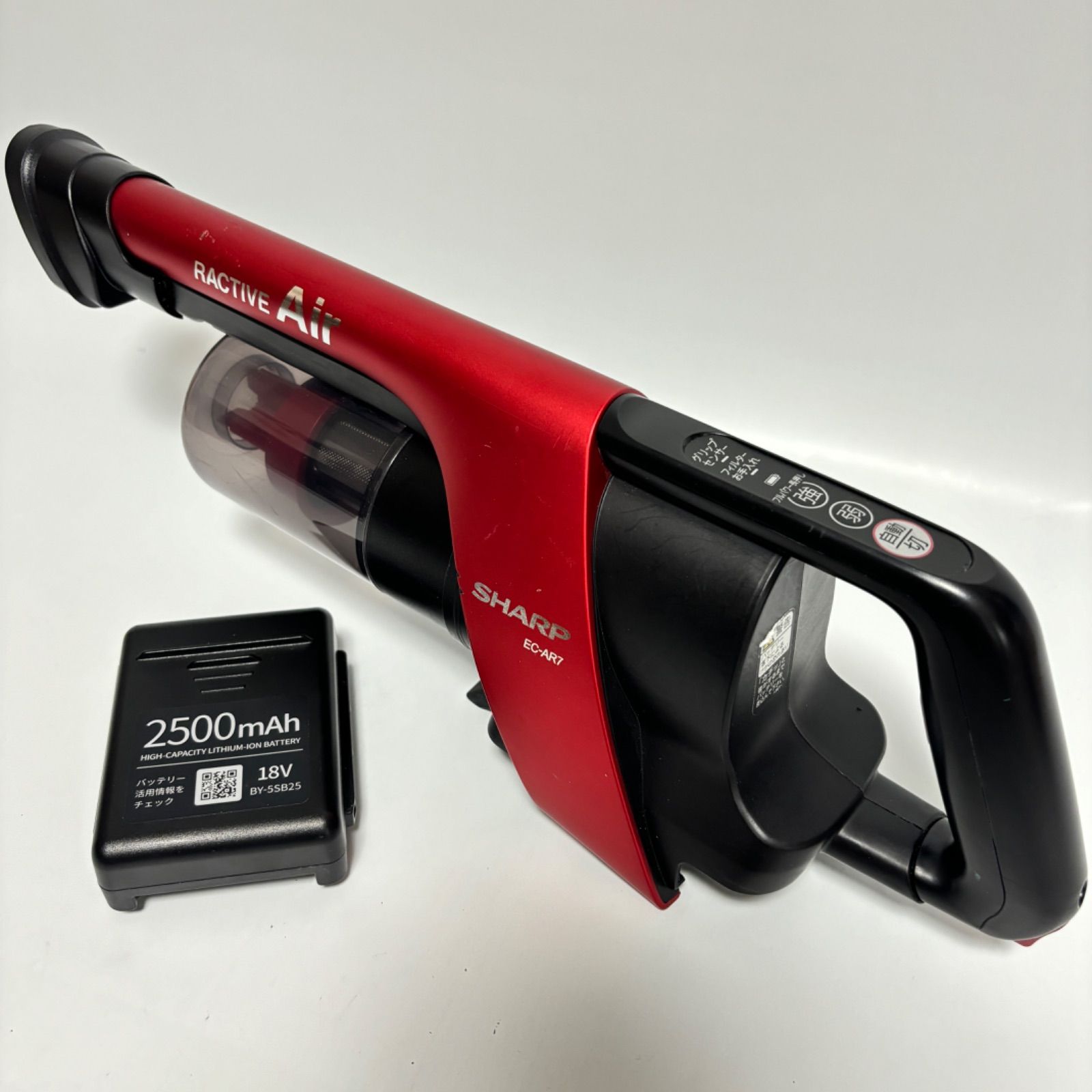 【通常モード67分稼働】SHARP EC-AR7-P 2021年製 掃除機 本体 動作確認 コードレス シャープ ハンディ 赤 レッド ブラック - メルカリ