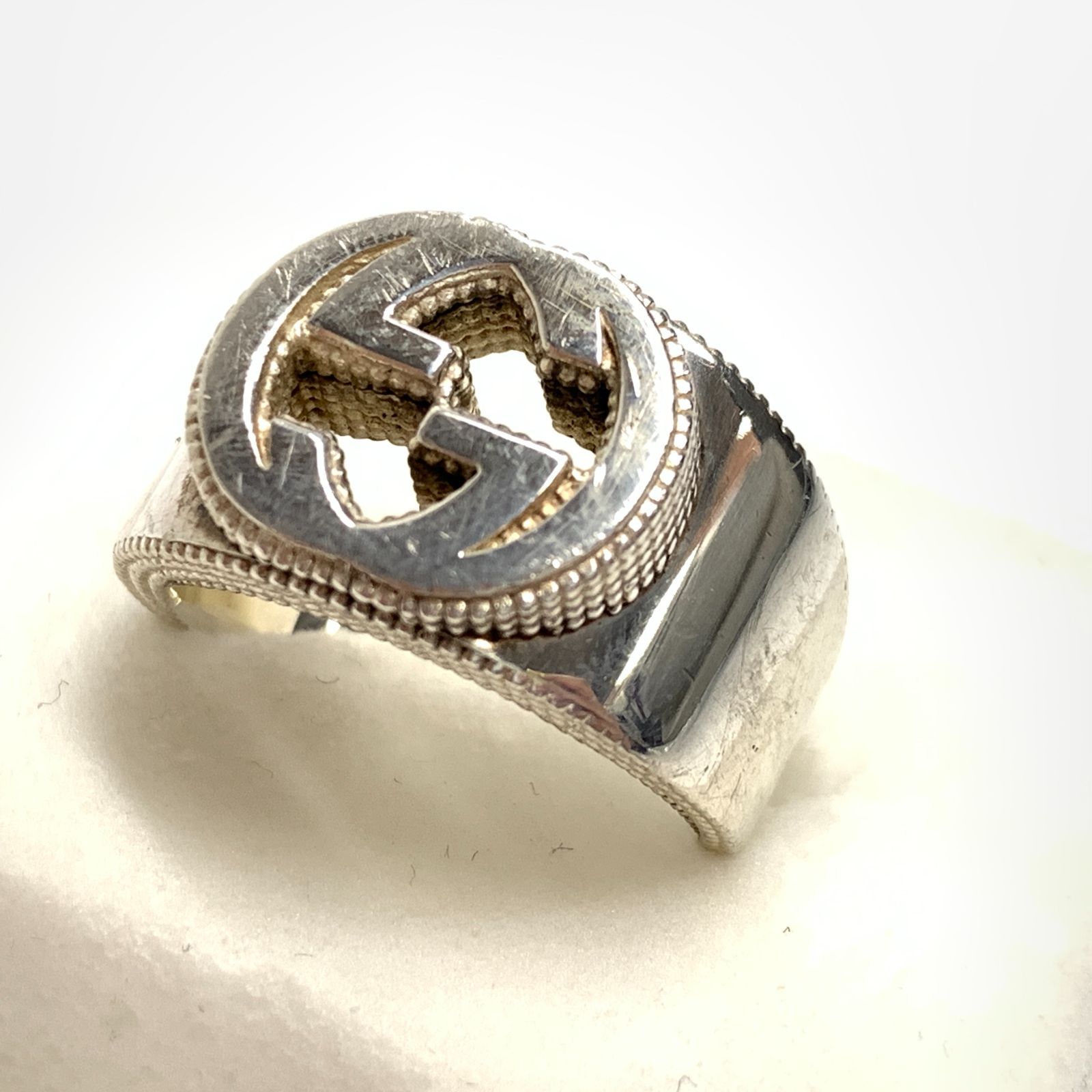 f001 Z1 グッチ リング 479229 25 約25号 インターロッキングG 指輪 メンズ GG シルバー SV925 ワイド アクセサリー シルバー925 GUCCI - メルカリ