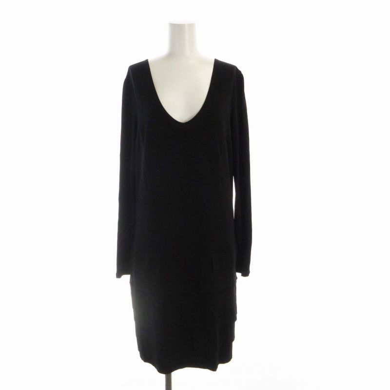 ヒロココシノ HIROKO KOSHINO ワンピース ひざ丈 Vネック 長袖 ヒロココシノ HIROKO KOSHINO ワンピース ひざ丈 Vネック 長袖