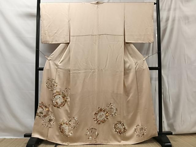 平和屋着物□豪華色留袖 駒刺繍 飛鶴吉祥花文 暈し