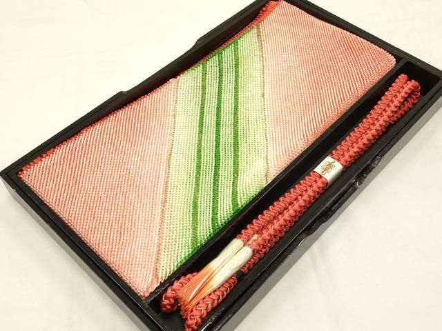 平和屋本店●和装小物　帯締め・帯揚げセット　振袖用　総絞り　暈し　金糸　金彩　正絹　逸品　未使用　AABC4209ay 平和屋本店○和装小物 帯締め・帯揚げセット 振袖用 総絞り 暈し 金糸