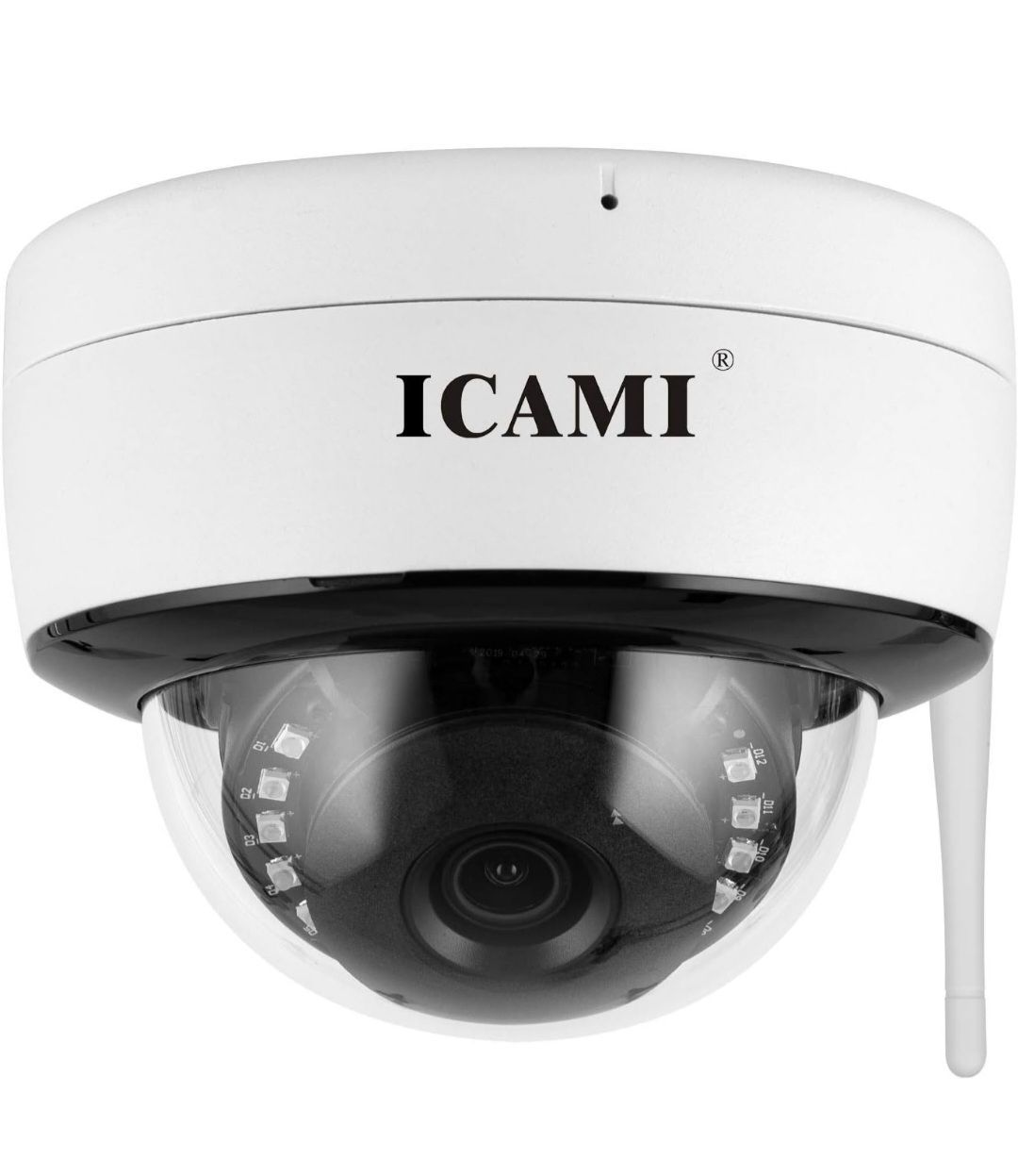 ★ICAMI 防犯カメラ CA-715C-R 屋外 ワイヤレス 監視カメラ SDカード録画 留守 ネットワークカメラ 家庭用 マイク内蔵 ...