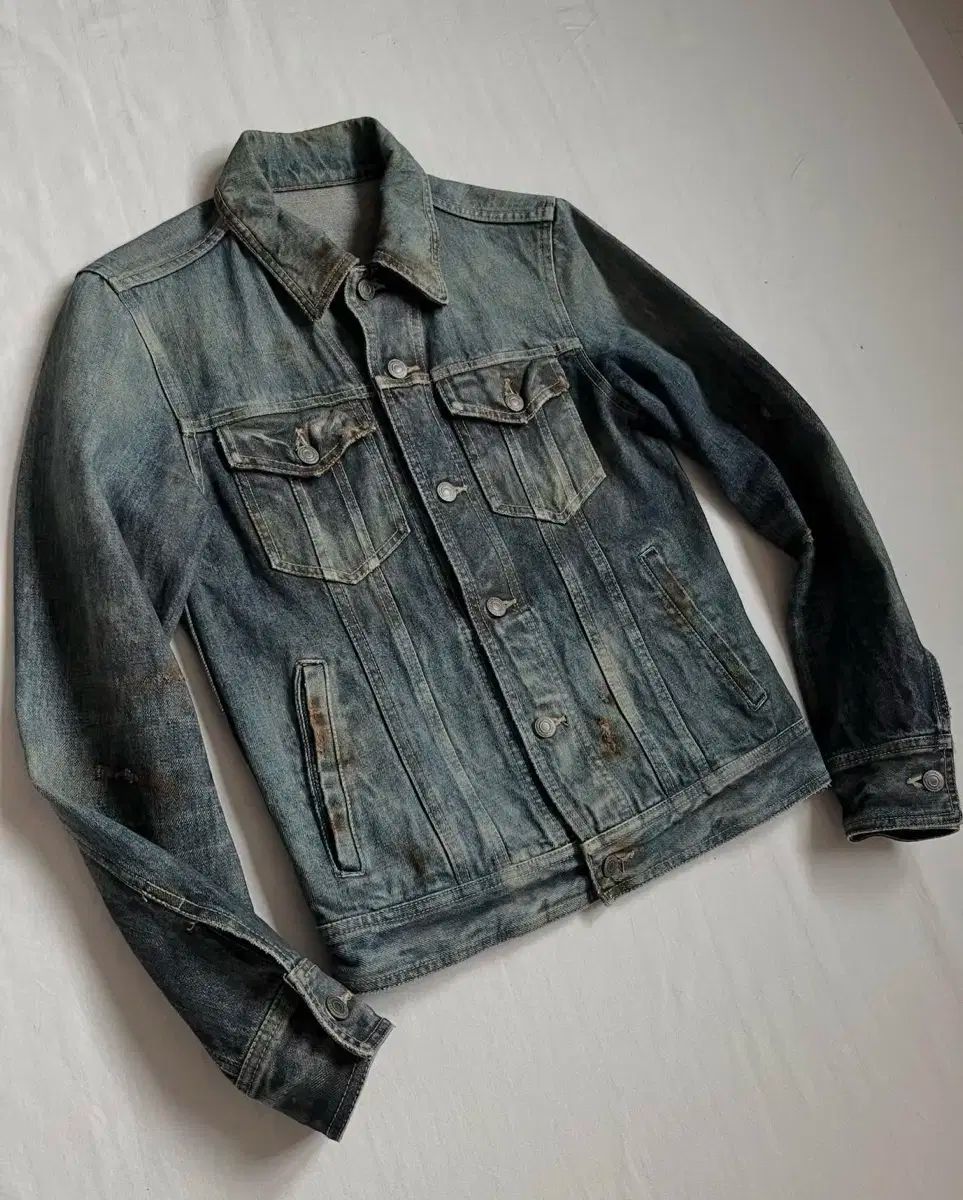 SHELLAC Crashed and Damaged Denim Jacket - メルカリ