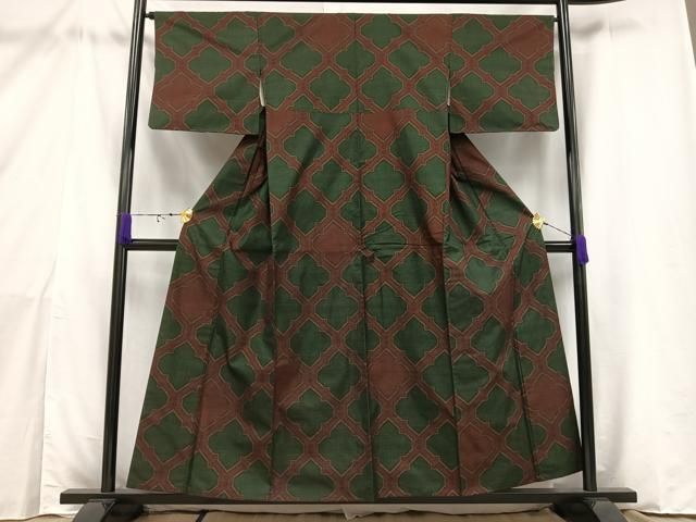 平和屋着物□本場大島紬 7マルキ 幾何学文様 正絹 逸品 CAAT3315xe