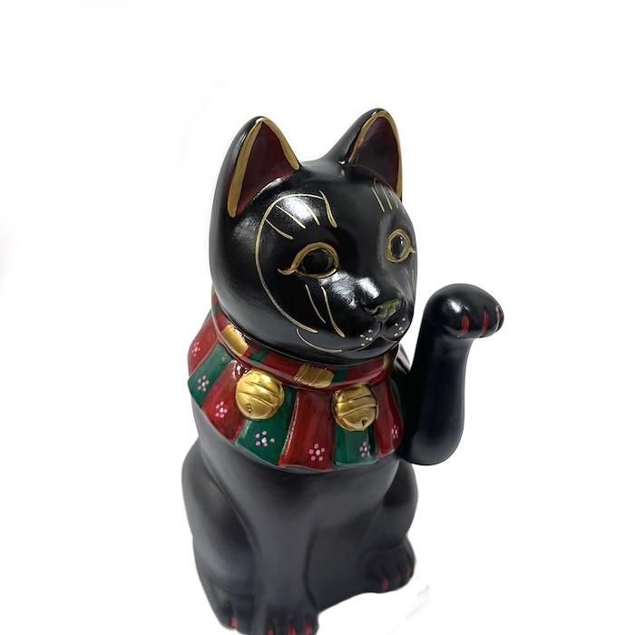 招き猫 瀬戸焼 古色大正猫 小 黒 87117-579 陶器 オブジェ 招き猫 瀬戸焼 古色大正猫 小 黒 87117-579 陶器 オブジェ