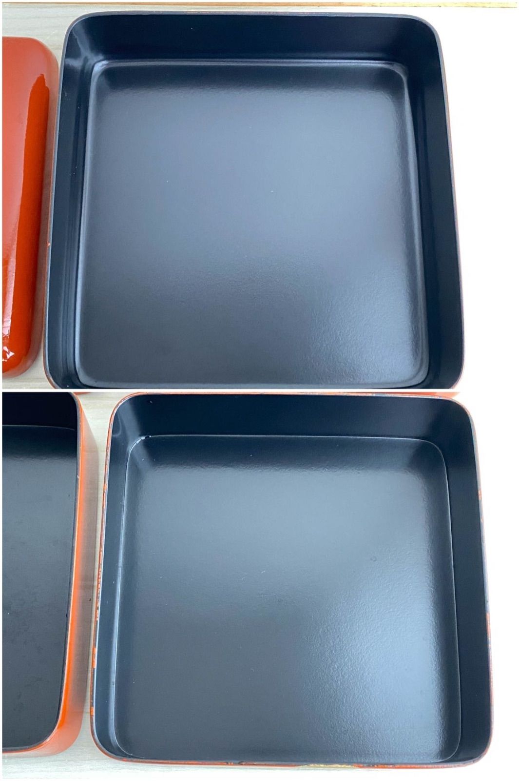 【TK193】漆器 3段重箱 朱色 金彩 松絵 幅約19cm 高さ約19cm お重 和食器 弁当箱 漆塗り 骨董 昭和レトロ - メルカリ