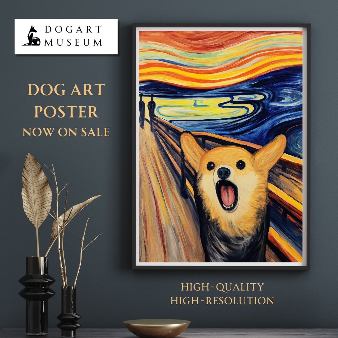 【The Scream Dog - ウェルシュコーギー犬 No.2】ムンク 叫び アートポスター 犬の絵 犬の絵画 犬のイラスト - メルカリ