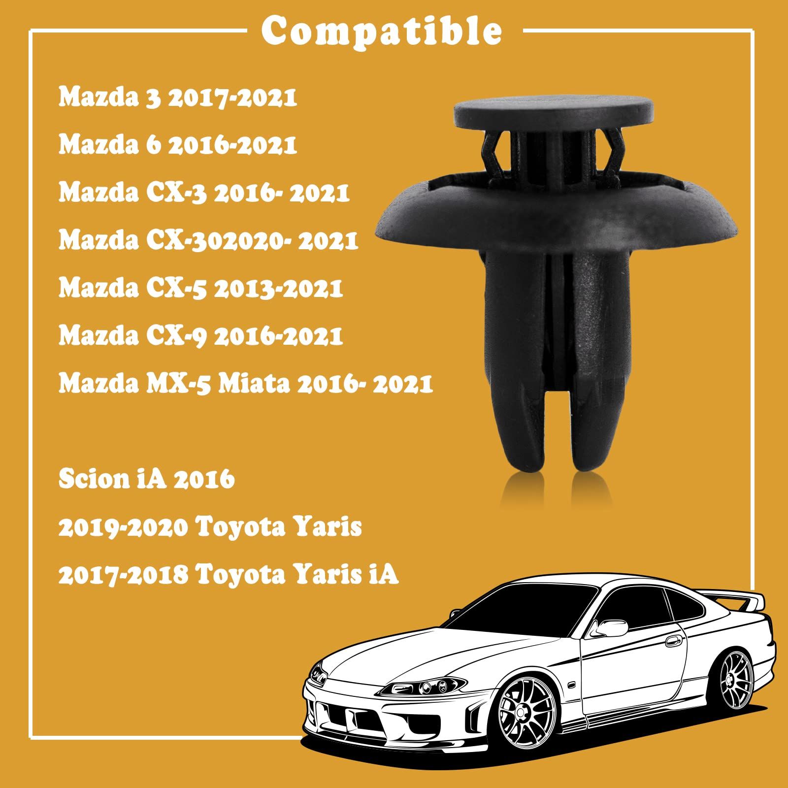 Gistilli バンパーエンジンカバー フェンダーライナー スプラッシュシールド プッシュタイプ リテーナークリップ マツダ B45A-56 ...
