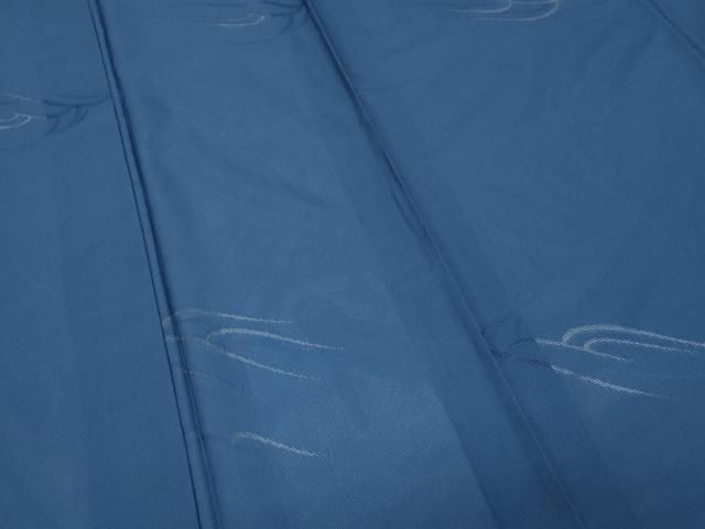 平和屋2□夏物 色無地 縦絽 流水紋紗 濃藍色 逸品