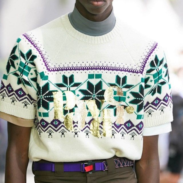 kolor カラー 24SS 日本製 ノルディック柄ショートスリーブニット