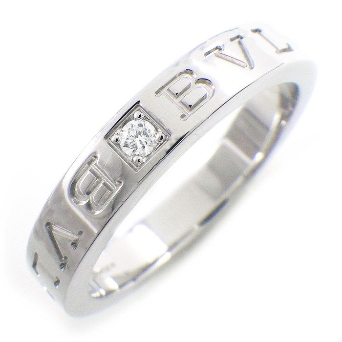 ブルガリ BVLGARI リング B-zero1 ビーゼロワン エッセンシャル バンド 339992 ダブルロゴ 1ポイント ダイヤモンド 0 ...