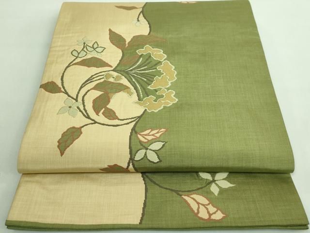 平和屋着物○訪問着 麦穂 たたき染め 正絹 逸品 BAAU0180gt