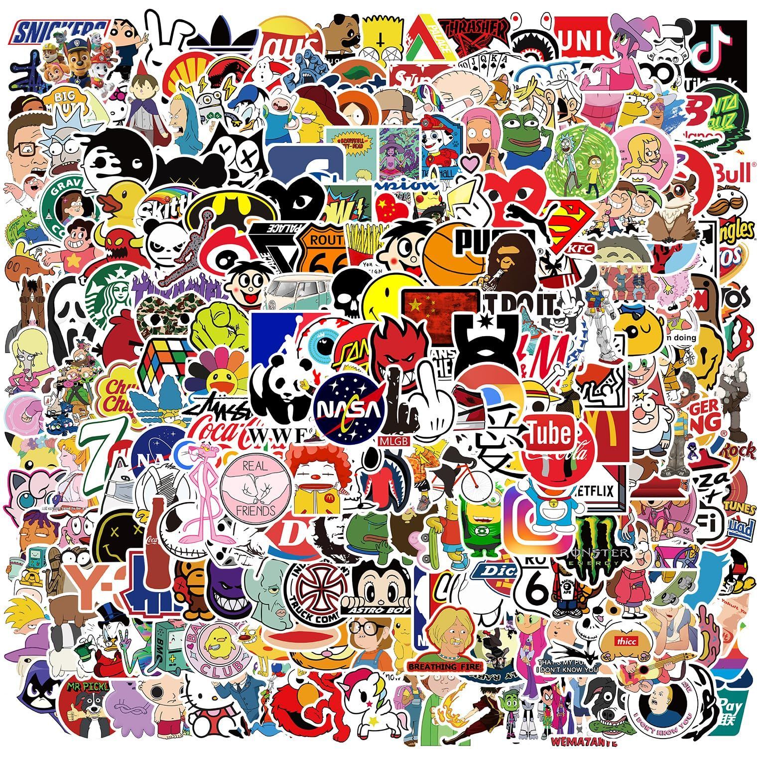 【特価】300枚 ステッカーセット おしゃれ Cool Brand Stickers Logo Stickers 人気 ブランド ステッカー ...