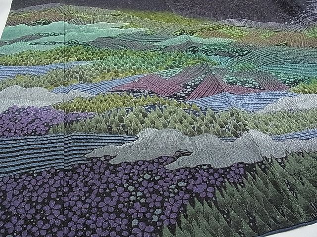 平和屋本店□極上 十日町 名門 滝泰謹製 訪問着 朧染め 襲ね絞り 相良