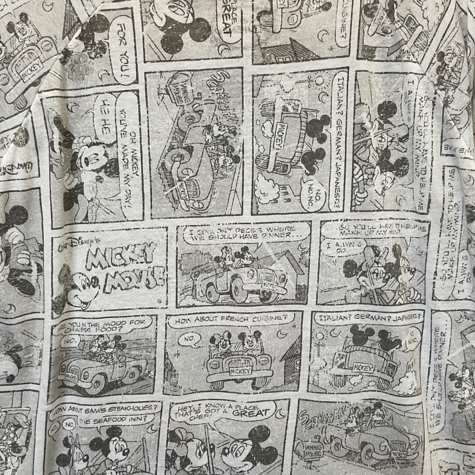 US古着 ミッキーマウス ディズニーDisney コミックイラスト 総柄 US古着 ミッキーマウス ディズニーDisney コミックイラスト 総柄