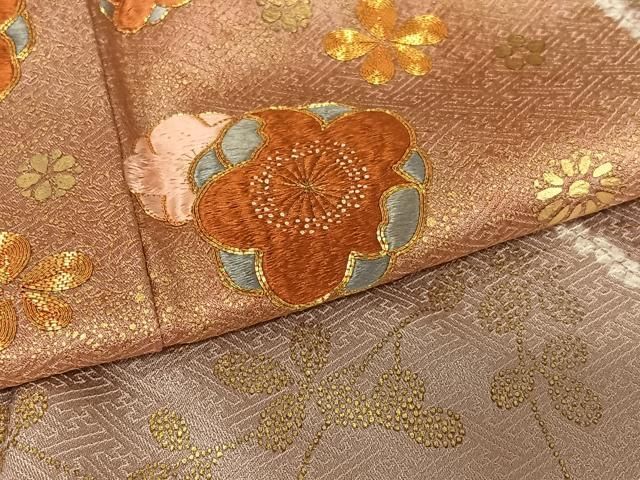 平和屋着物○訪問着 駒刺繍 舞桜 暈し染め 金彩 正絹 逸品