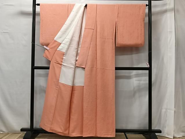 平和屋着物 上質な色無地 笹竹地紋 薄萌葱色 正絹 逸品 CAAO9903oy