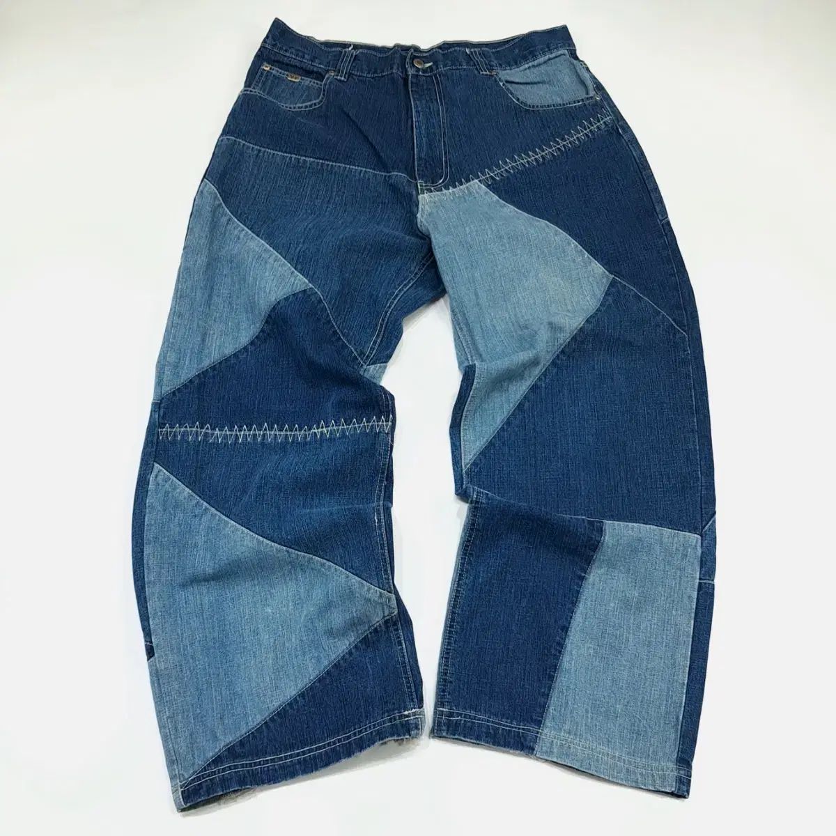 PA054 ） 38 MU ： KA レア パッチワーク サイバーゴス ヒップホップ デニム パンツ - メルカリ