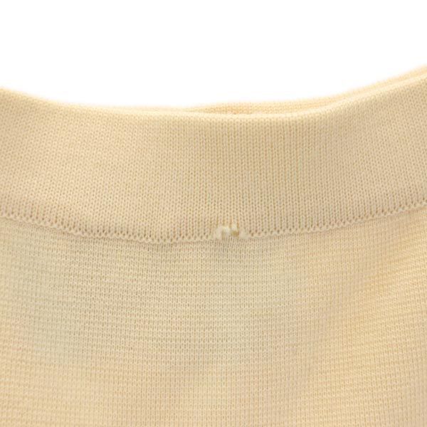 シャネル イタリア製 ミニ丈 ウールニット スカート 40 オフホワイト