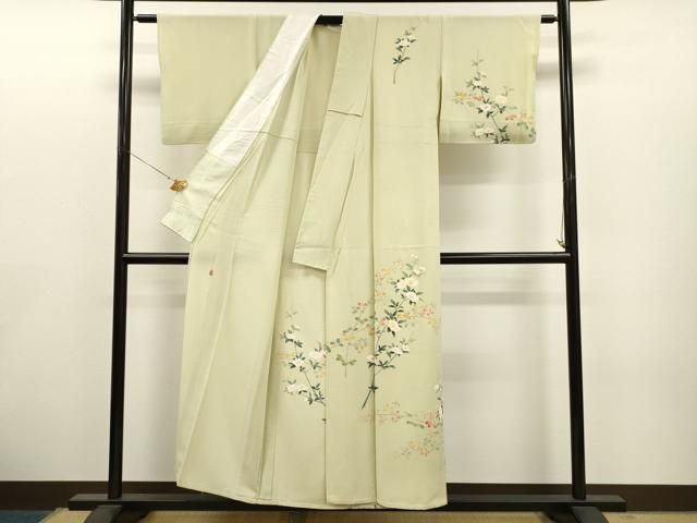 平和屋着物▽訪問着 単衣 友禅 作家物 吉祥花文 正絹 逸品