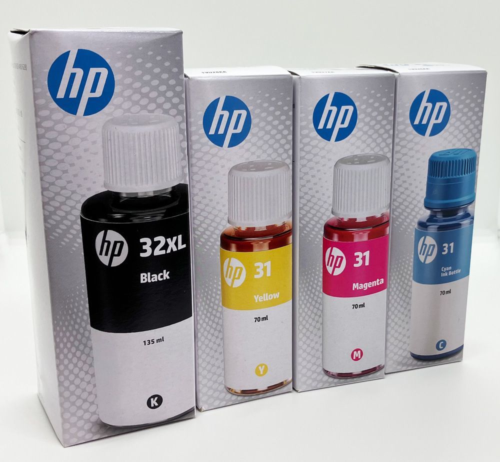 【新品 4色セット】 HP 32XL(黒) + HP 31 シアン・マゼンタ・イエロー 純正インクボトル（HP Smart Tank 5105 ...