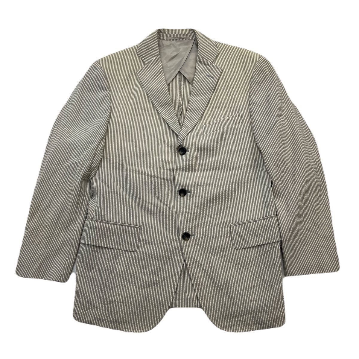J.PRESS ☆ ジェイプレス ストライプ テーラードジャケット ウール グレー AB4 C92 W84 T165 メンズ 春夏 アメトラ ...