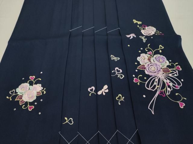 平和屋着物○女性 行灯袴 刺繍 花鞠文 金糸 洗える着物 AAAX0112np