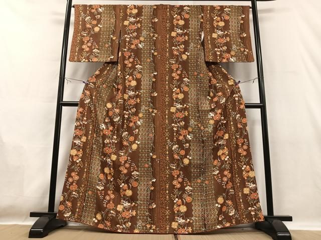 平和屋着物□上質な小紋 絞り 枝花文 金彩 正絹 逸品 CAAR4220ev