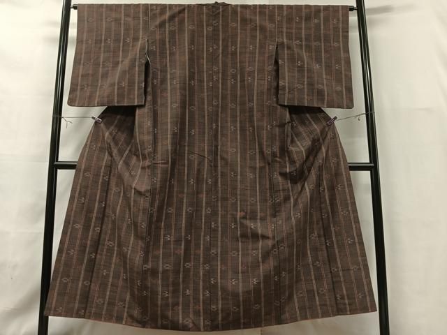 平和屋着物○上質な紬 琉球絣文様 正絹 逸品 AAAY4750ck 平和屋着物