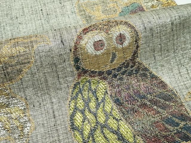 平和屋着物□極上 創業280年 誉田屋源兵衛 太鼓柄袋帯 純金 梟 逸品